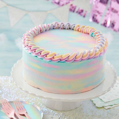Pastel Color Birthday Cake – French Bread Cakes & Pastries